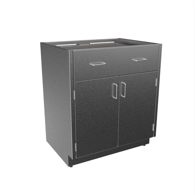 SBC3530-B Stainless Steel Standing Height Base Cabinet w/1 Drawer, 2 ...